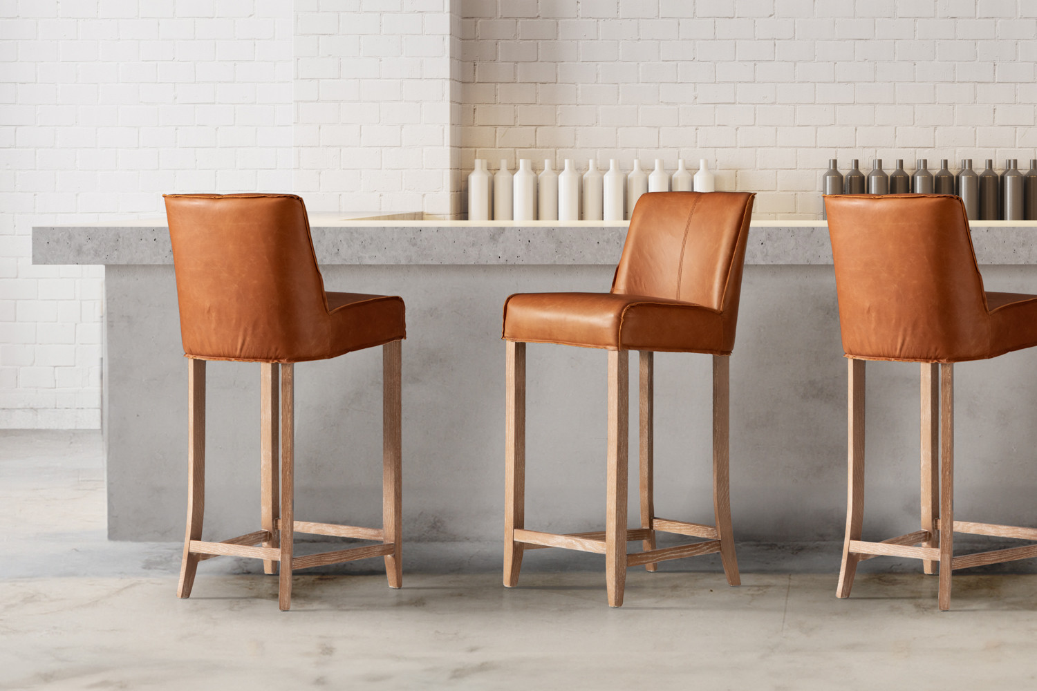 Holden Tall Leather Bar Chair | Cielo