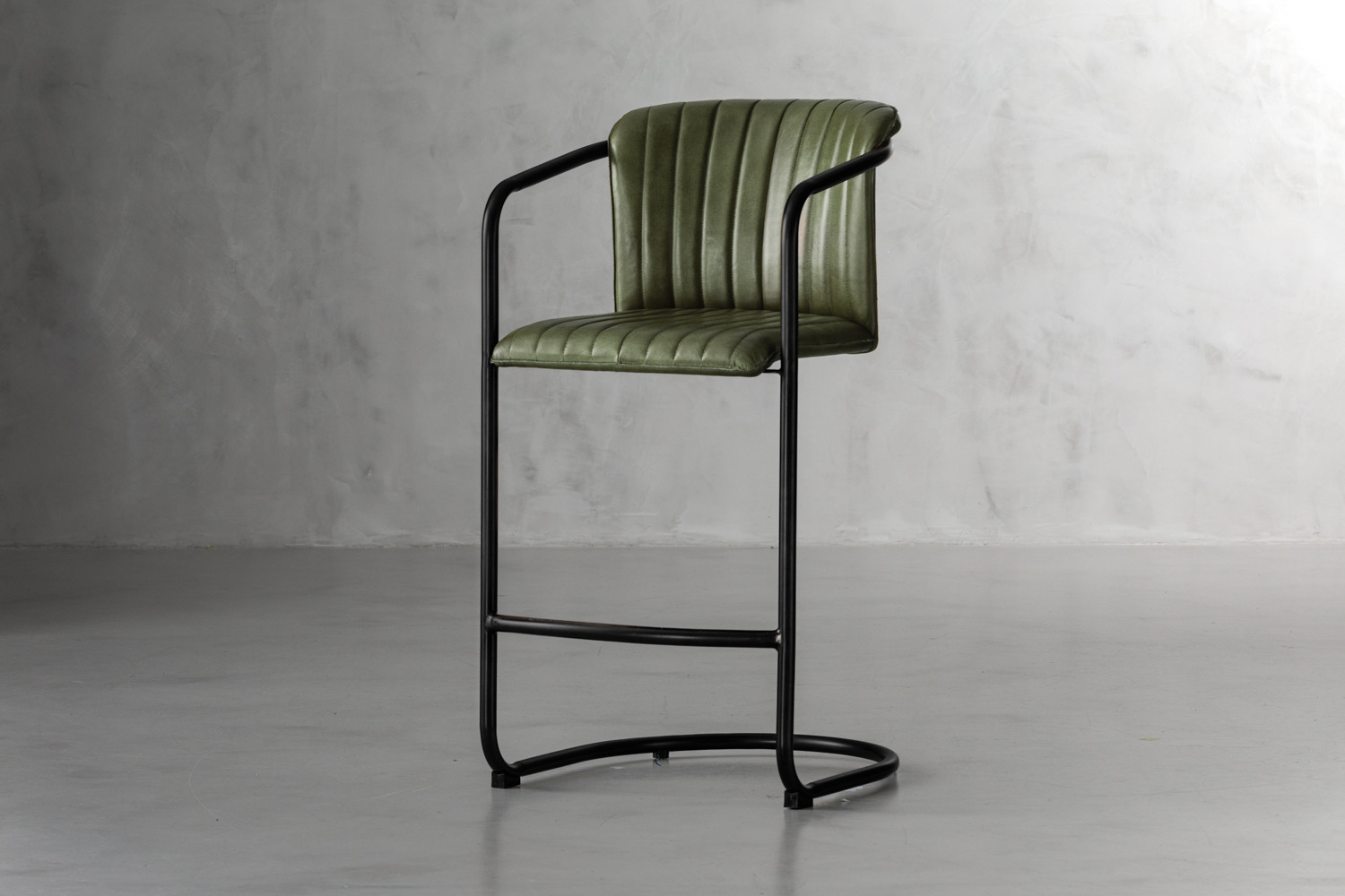 Arizona Leather Tall Bar Chair - Vintage Green | Cielo