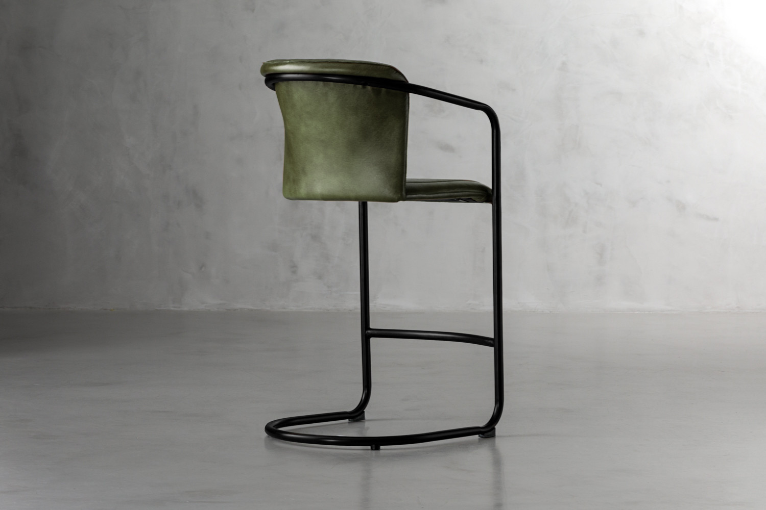 Arizona Leather Tall Bar Chair - Vintage Green | Cielo