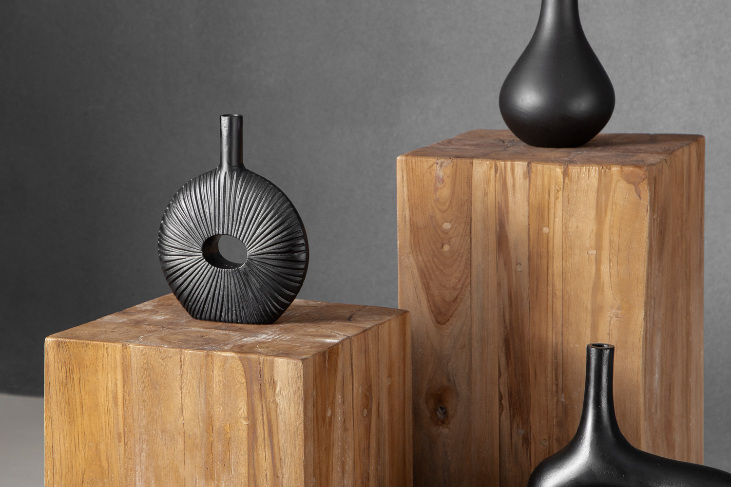 Leora Wooden Decor Stand - Set of 3 For Sale | Cielo