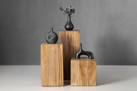 Leora Wooden Décor Stand Set | Solid Teak Wood Display Stands