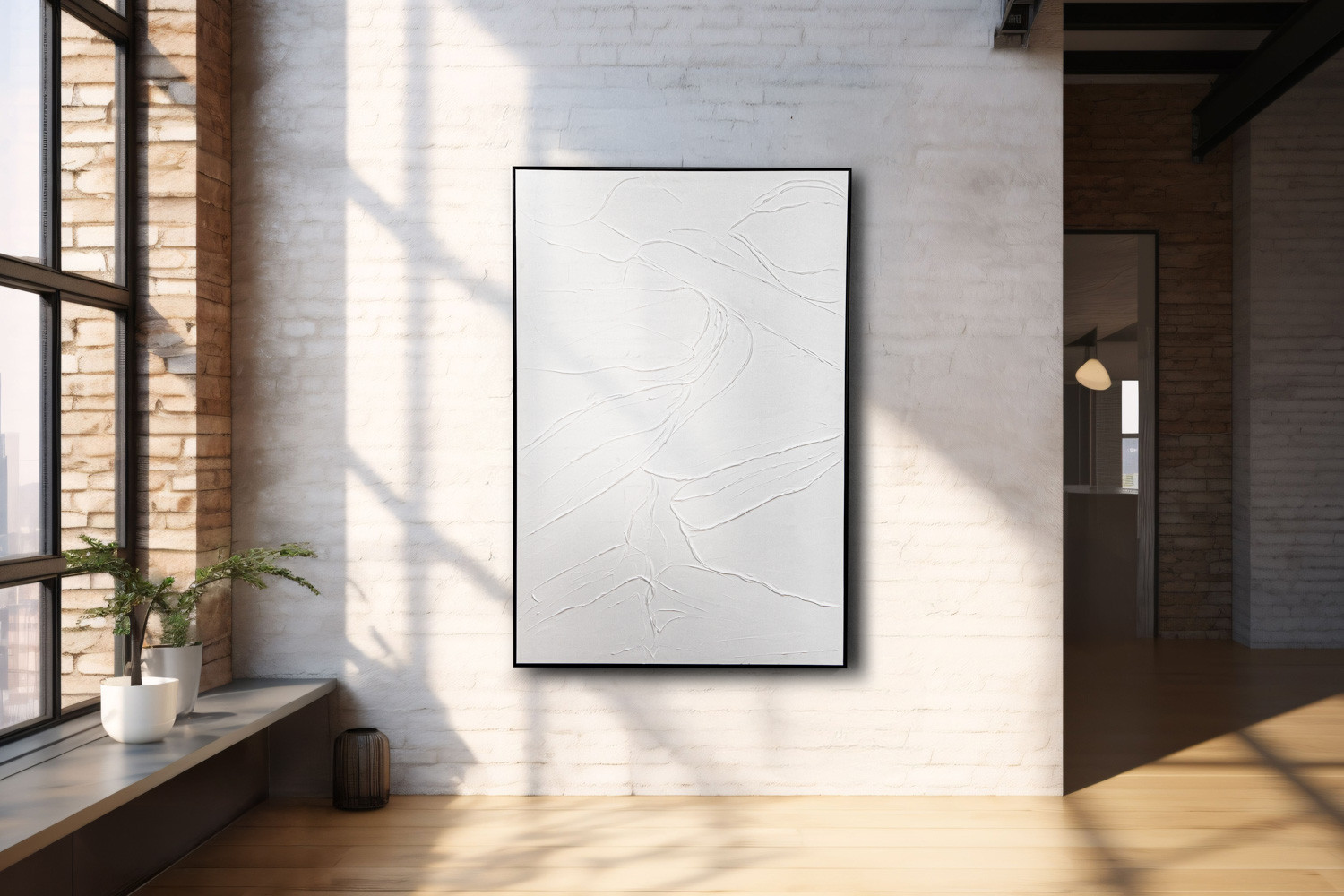 Blanco - White - Hand Painted Canvas Art - Minimalist White on White ...