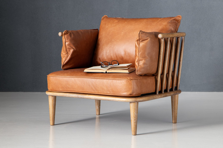 Vesta Leather Armchair Aged Tan Cielo