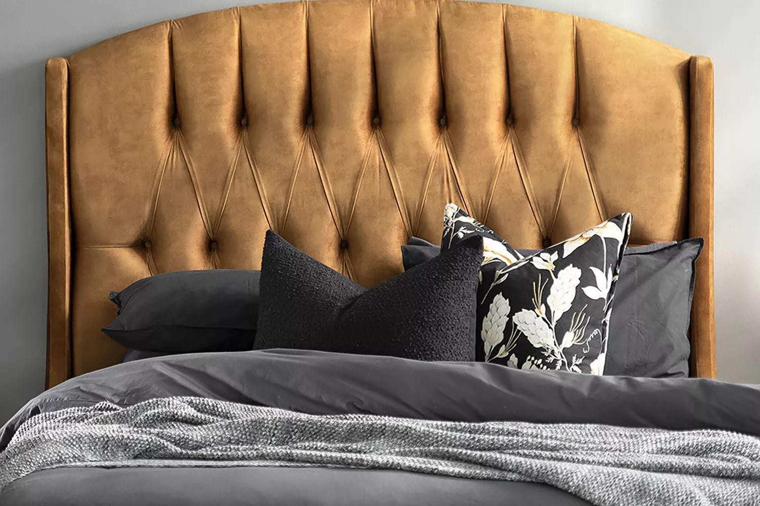 Charlotte Headboard - Double - Aged Mustard | Cielo