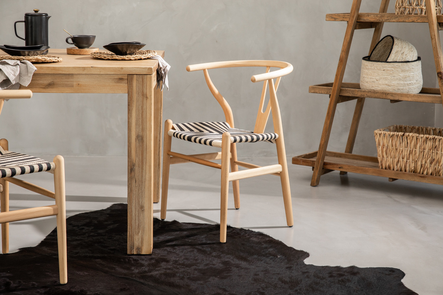 Sofia Dining Chair - Natural & Black | Cielo