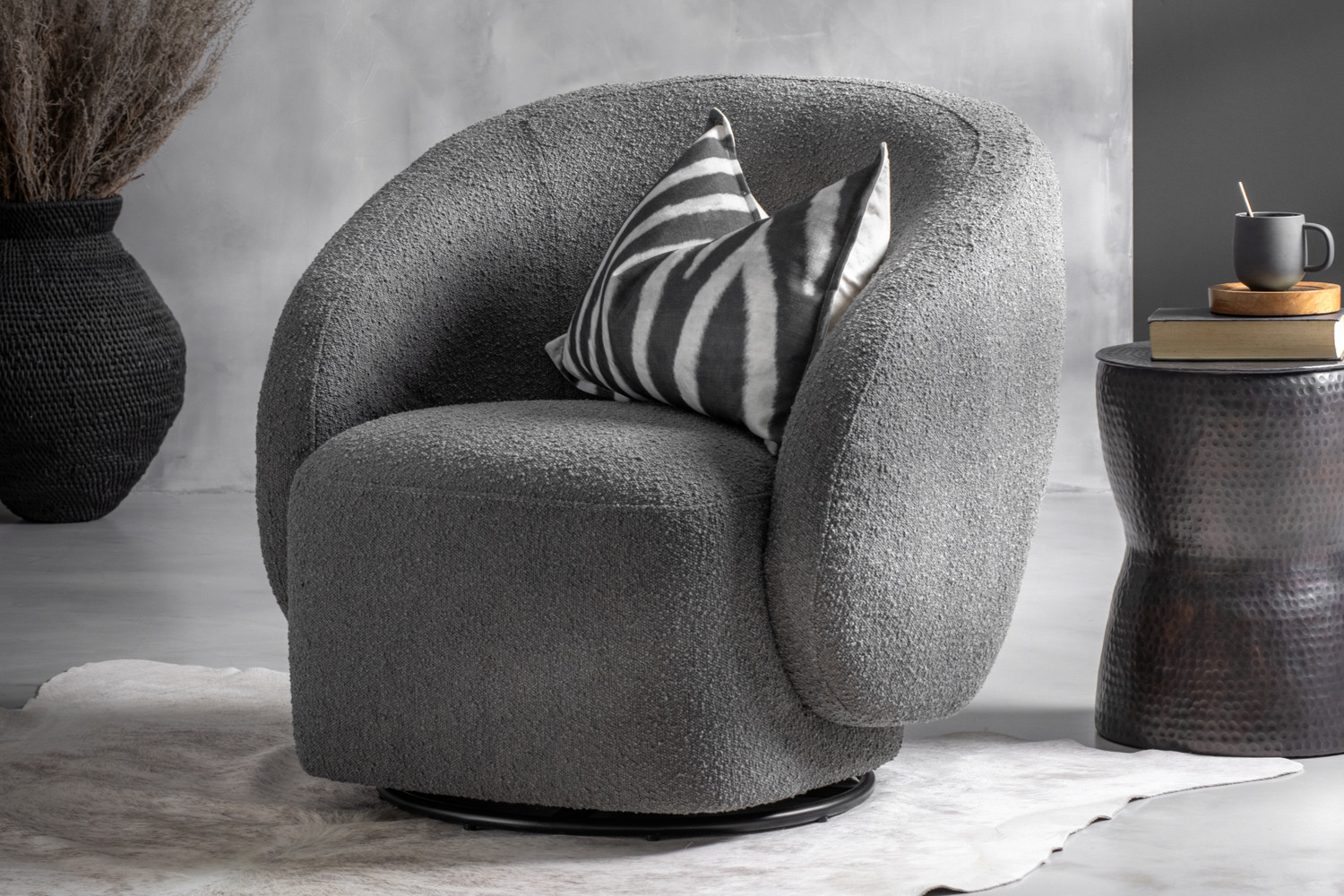 Denver Swivel Armchair - Storm Grey For Sale | Cielo