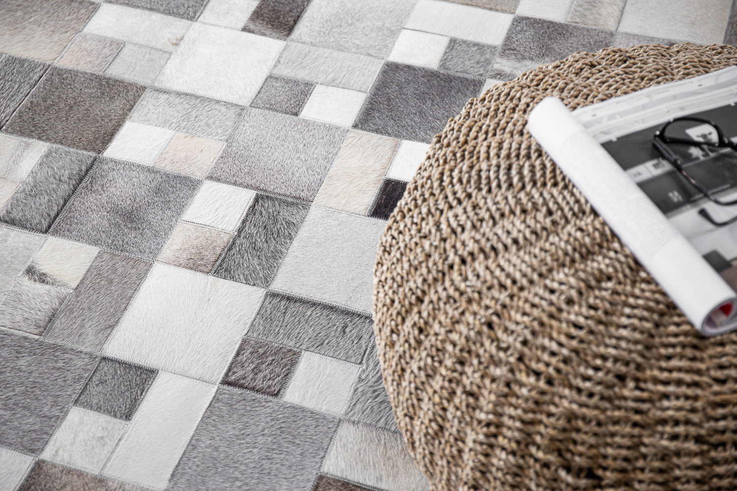 Velez Cow Hide Rug – Textured Neutral Cowhide Rug | Cielo