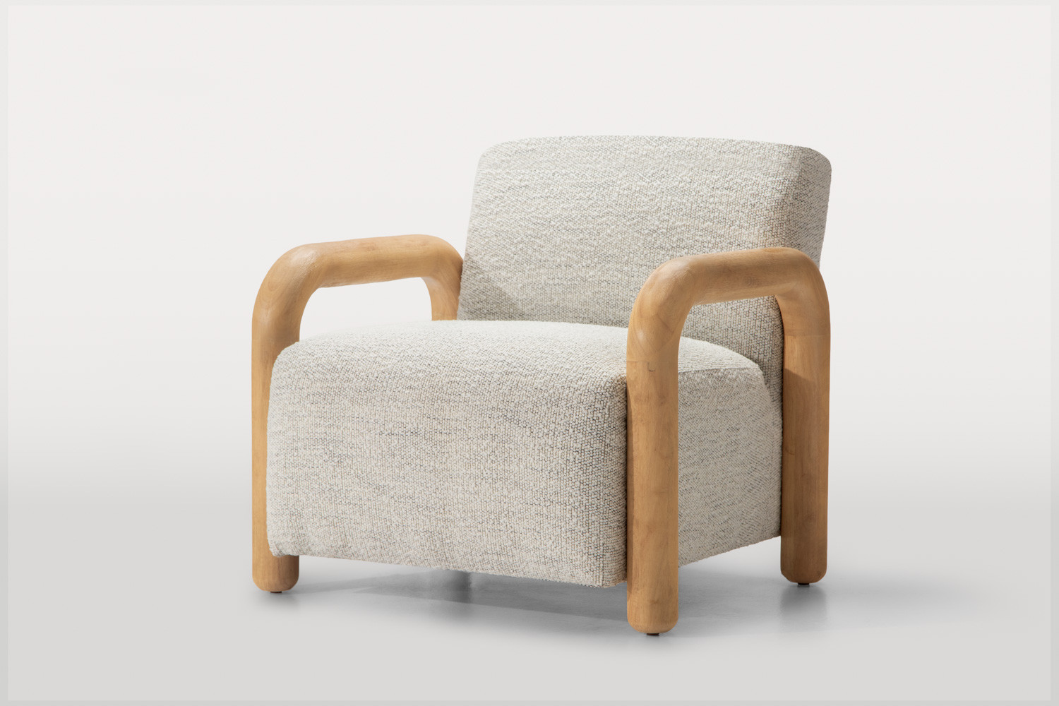 Elegant Mid-Century Modern Armchair | Premium Upholstery & Rubberwood ...