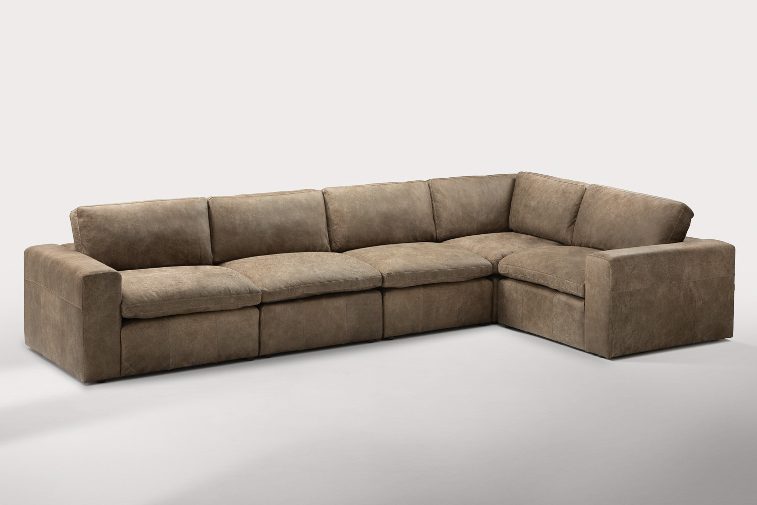 Bexley Leather Modular - Grand Corner Couch - Dune | Cielo