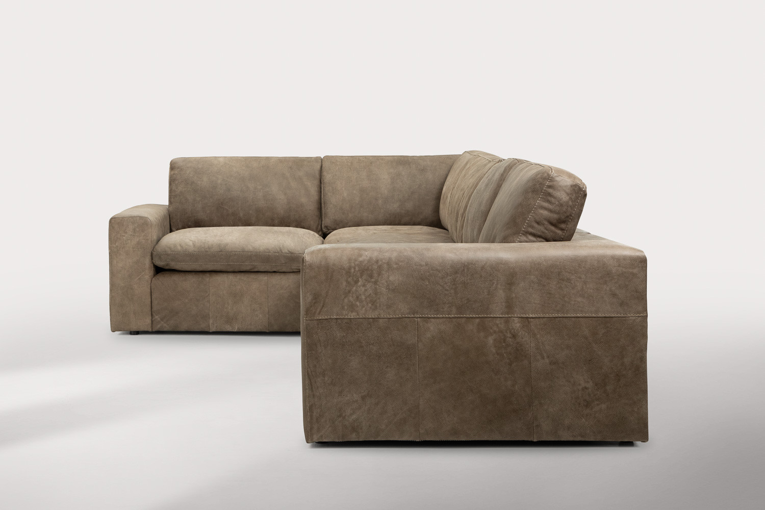 Bexley Leather Modular - Grand Corner Couch - Dune | Cielo