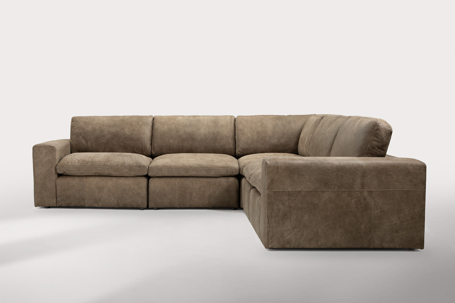 Bexley Leather Modular - Grand Corner Couch - Dune | Cielo