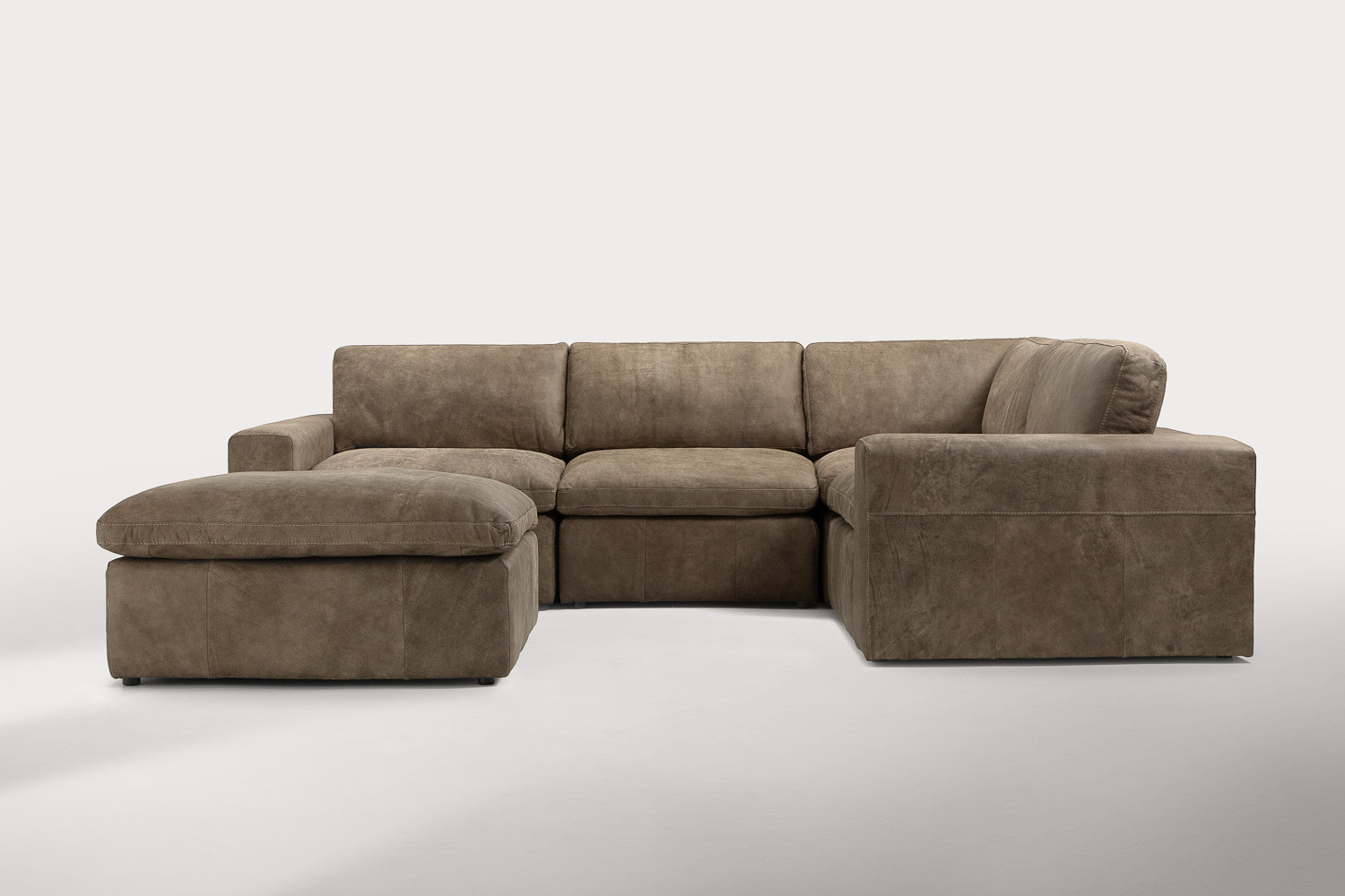 Bexley Leather Modular - Corner Couch Set with Ottoman | Cielo