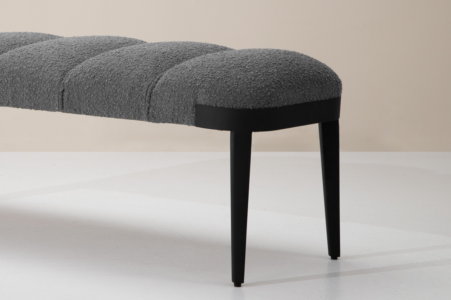 Ivar Bench – Modern Grey Bedroom Bench with Tufted Fabric Design ...