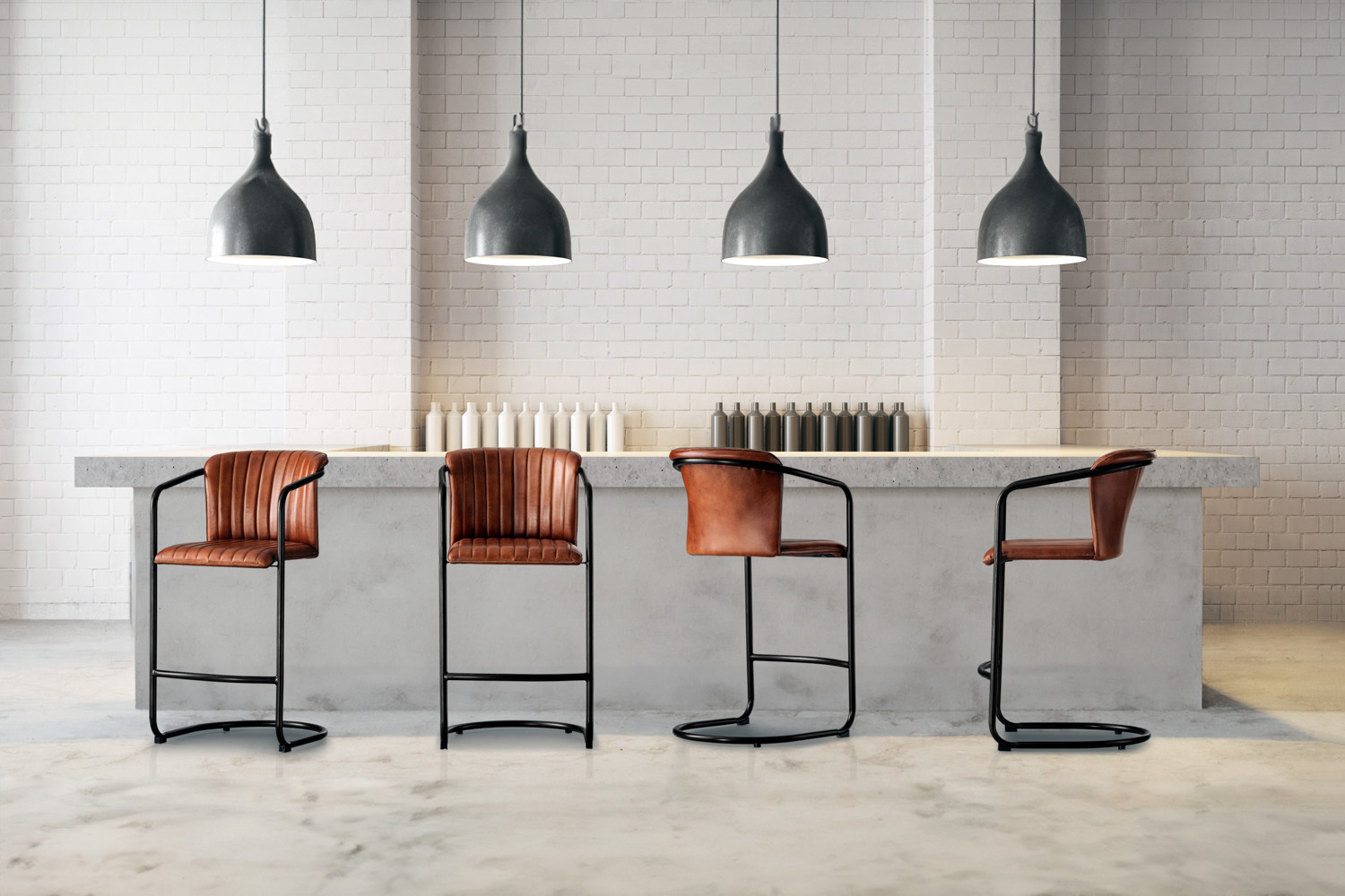 Arizona Leather Tall Bar Chair - Bourbon For Sale | Cielo