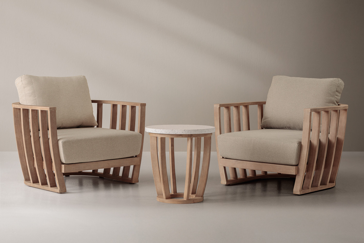 St Lucia Patio Cocktail Set - Taupe | Balinese Inspired Patio Set | Cielo