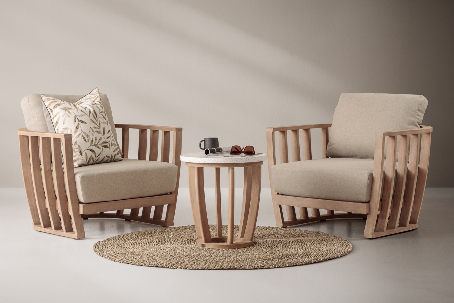 St Lucia Patio Cocktail Set - Taupe For Sale | Cielo