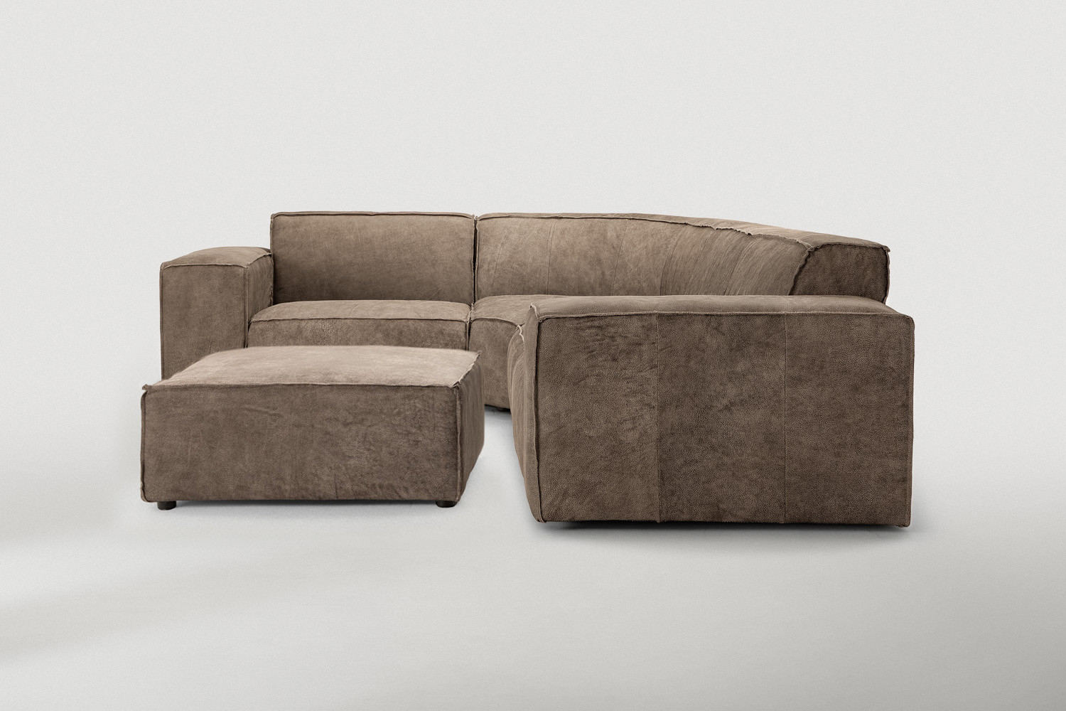Jagger Leather Modular - Corner Couch With Ottoman | Cielo