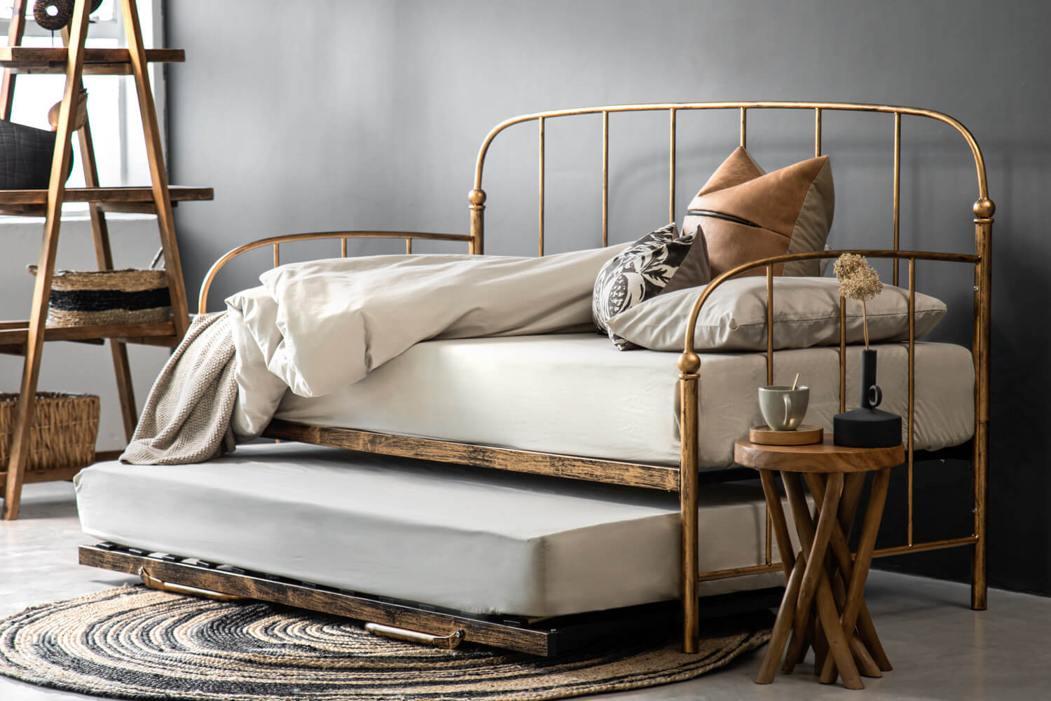 Helena Daybed Complete - Brushed Gold For Sale | Cielo