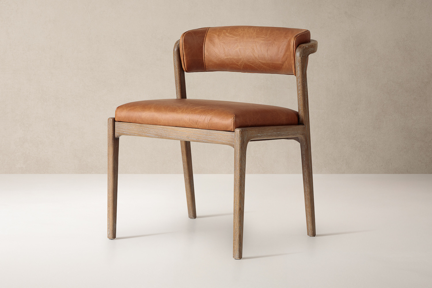 Azalea Leather Dining Chair - Aged Tan For Sale | Cielo