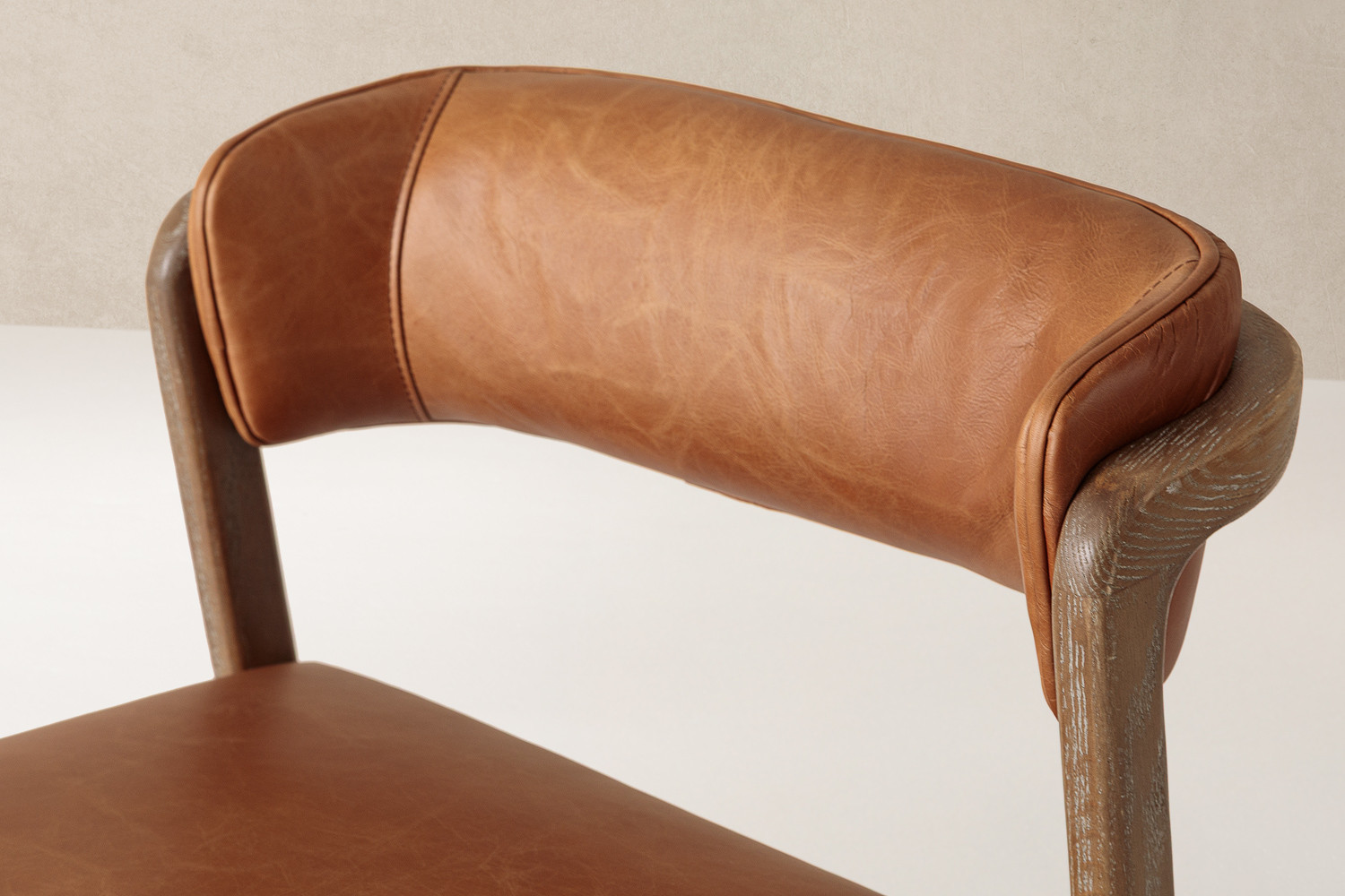 Azalea Leather Dining Chair - Aged Tan For Sale | Cielo