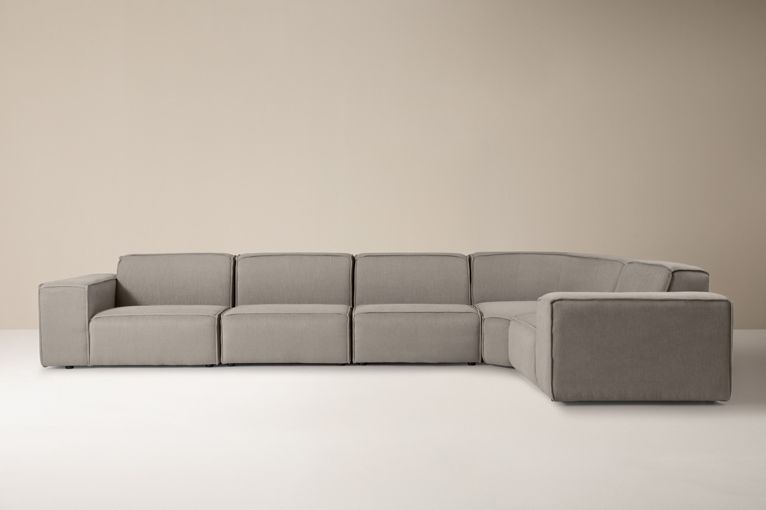 Jagger Modular Grand Corner Couch Set - Cloud Grey | Large Contemporary Fabric Lounge | Cielo