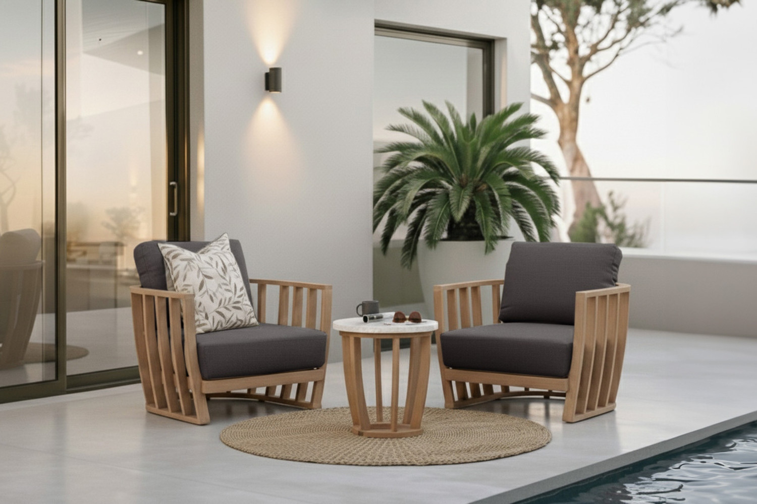 St Lucia Patio Cocktail Set - Dusk | Balinese Inspired Patio Set | Cielo