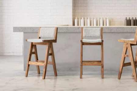 Sandor Tall Bar Chair - Stone For Sale | Cielo