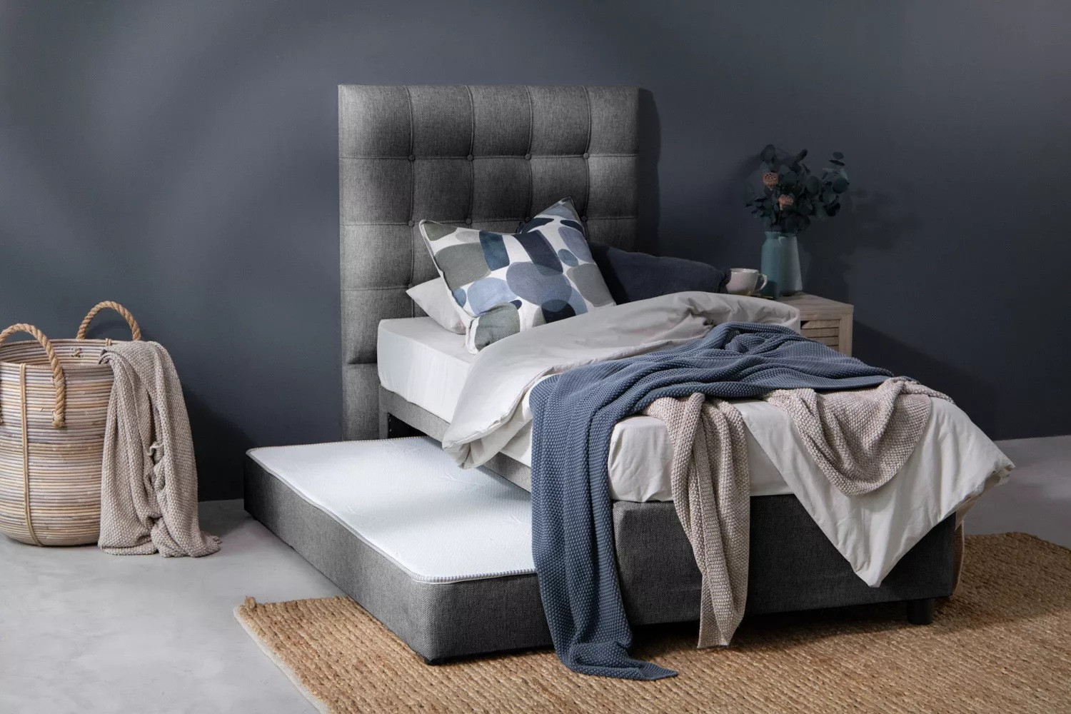 Alexa Dual Function Bed - Ash Three Quarter | Cielo