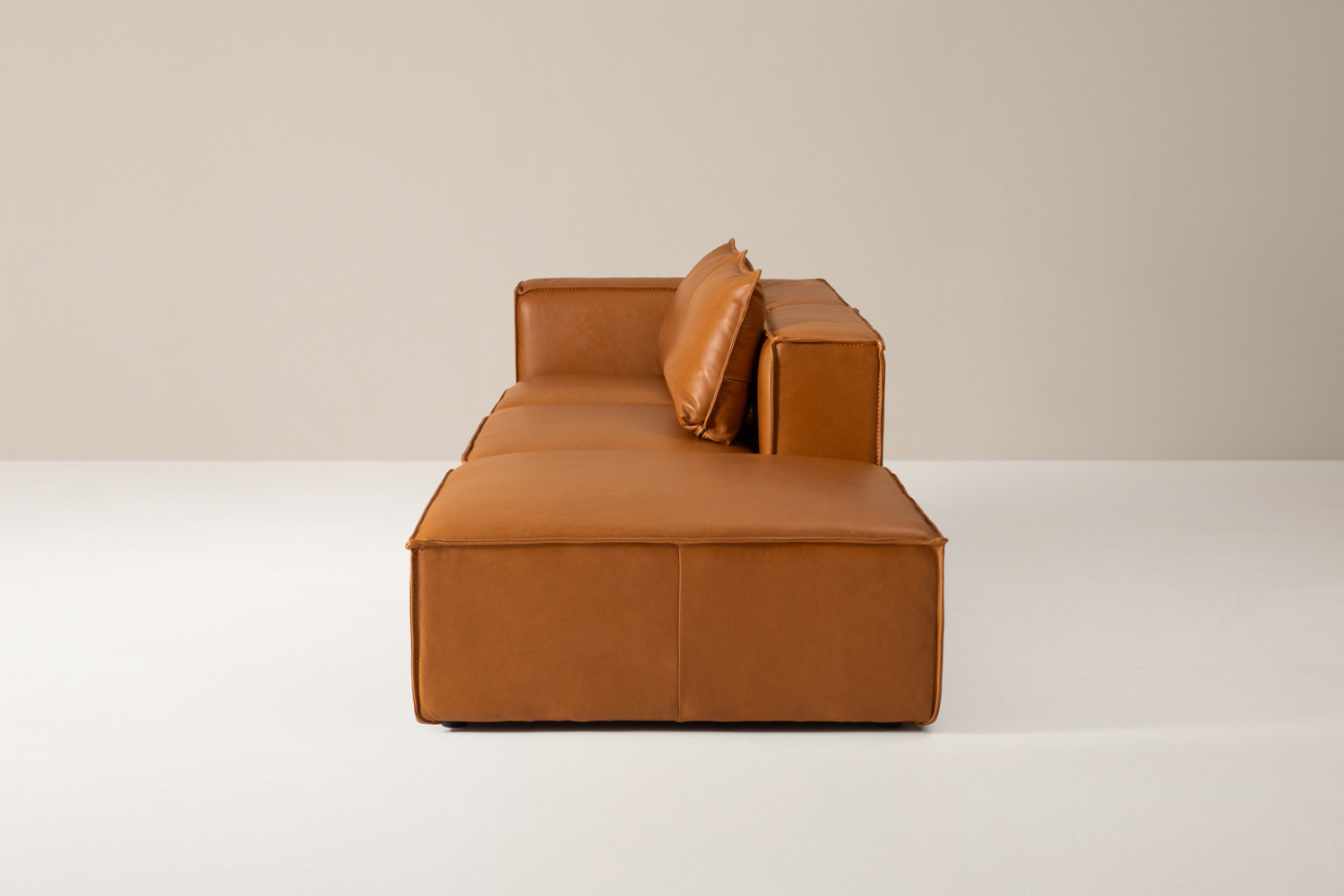 Montclair Leather Modular Open 3-Seater Couch | Cielo