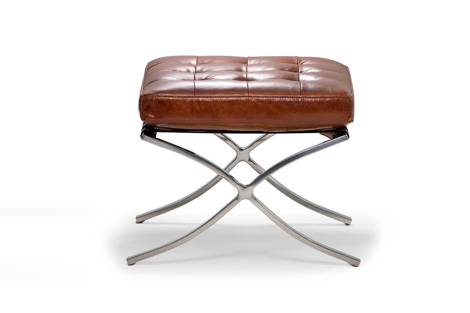 Replica Barcelona Leather Footstool - Tan | Cielo