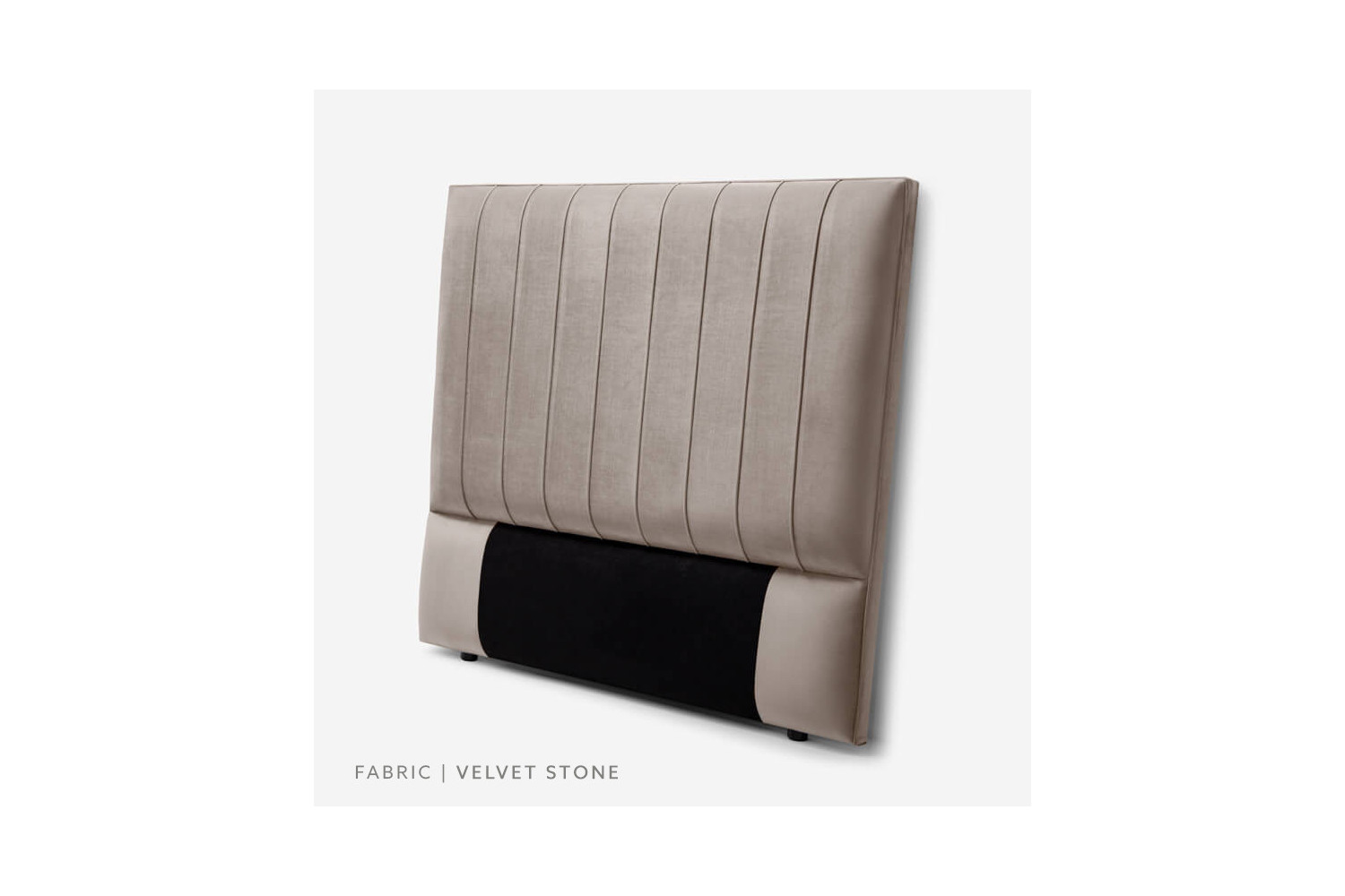 Harlem Headboard Queen Velvet Stone For Sale | Cielo