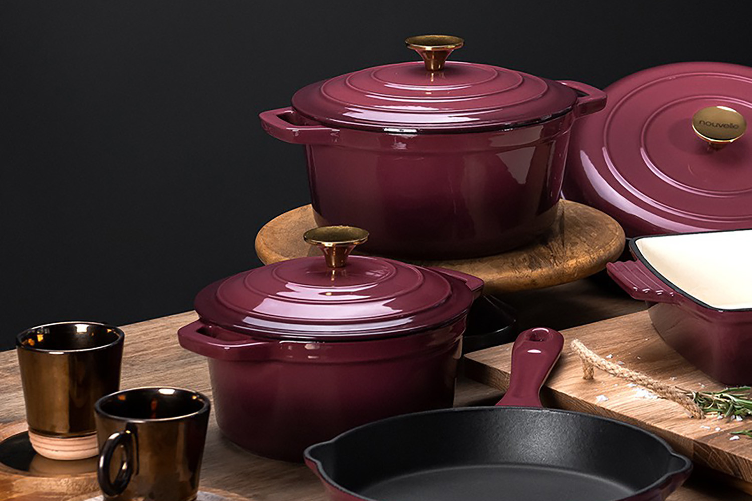 Porcelain Cast Iron Cookware Sets
