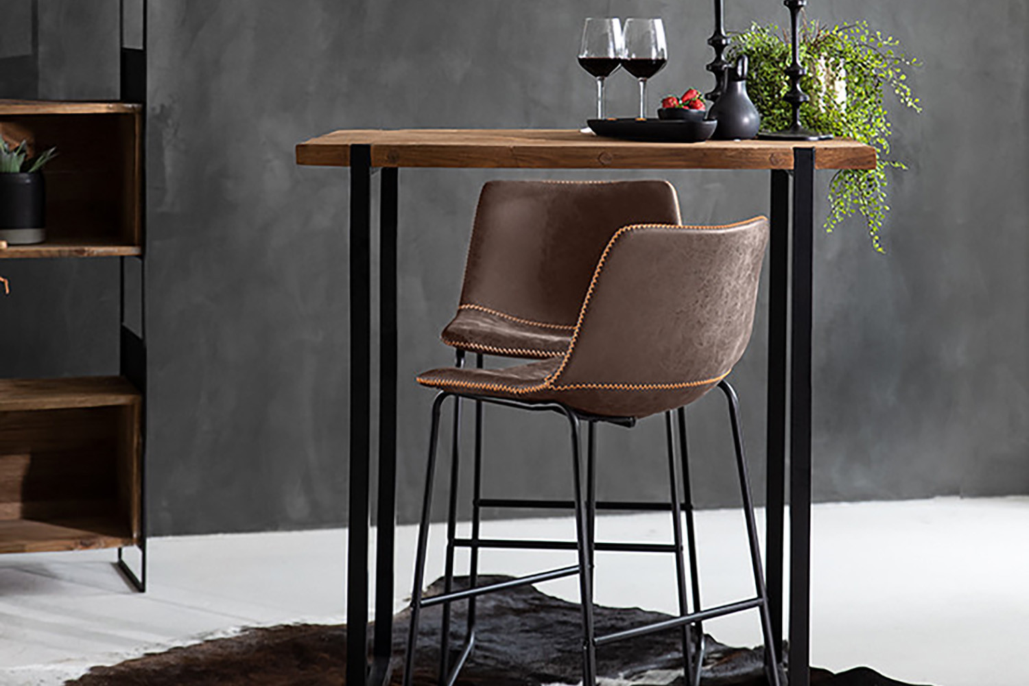 Lazera Bar Table + Halo Bar Chairs - Ginger | Cielo