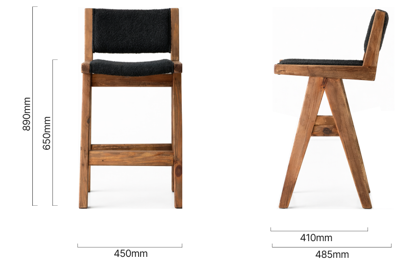 Sandor Counter Bar Chair - Onyx For Sale | Cielo