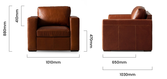 Archer Leather Armchair - Burnt Tan | Cielo