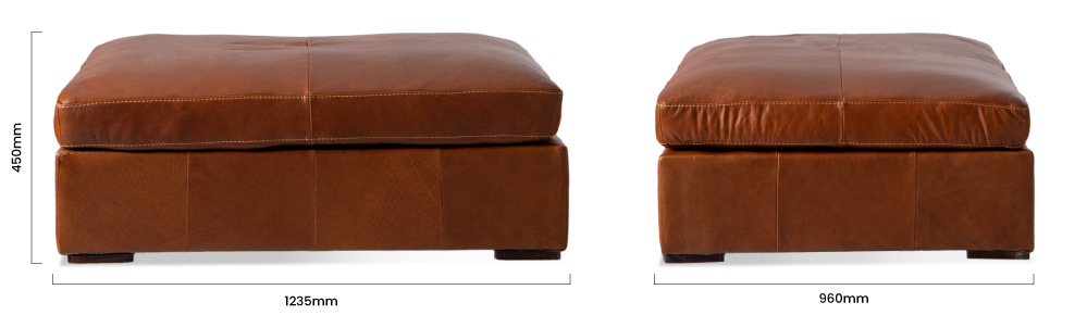 Archer Leather Ottoman | Cielo