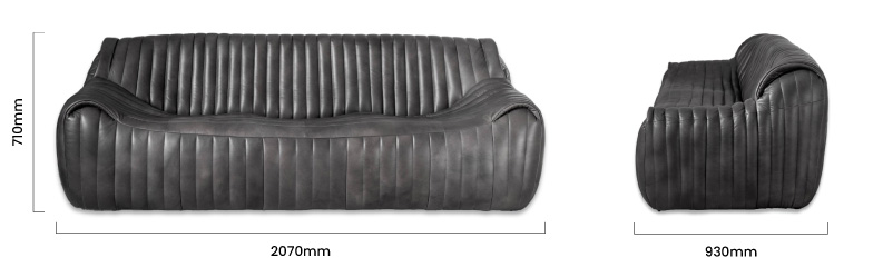 Cuban 3 Seater Leather Couch | Cielo