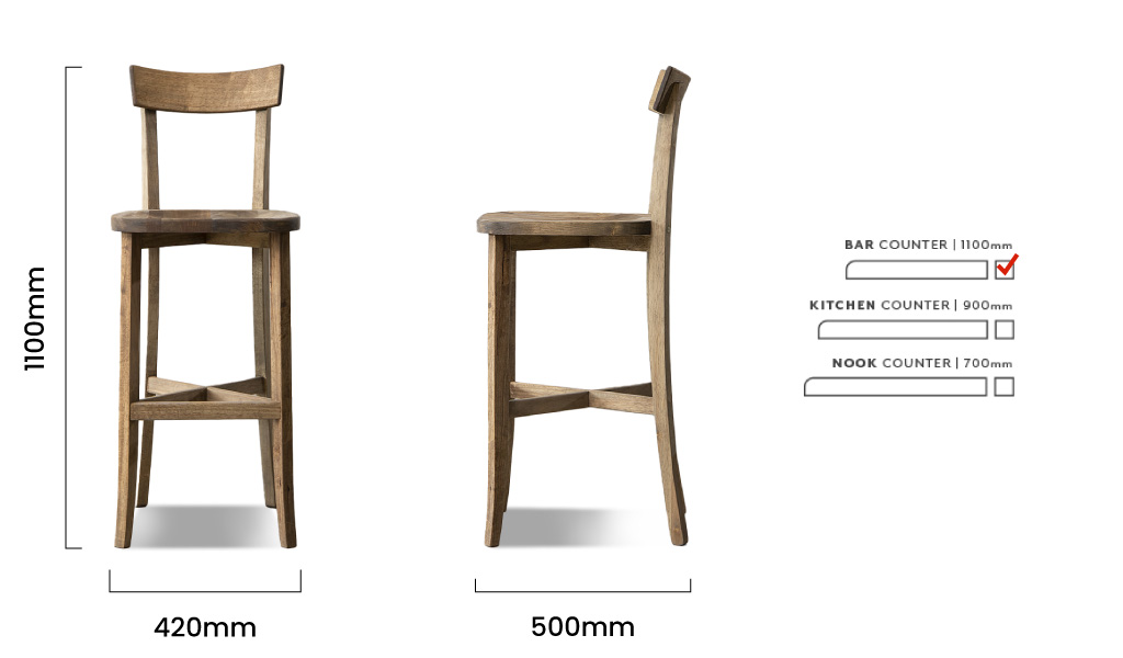 Nera Tall Bar Chair - Summer Oak | Cielo