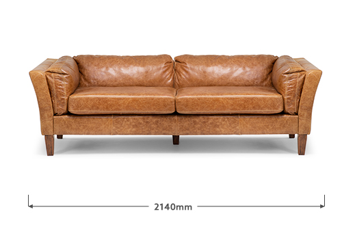 Granger 3 Seater Leather Couch - Vintage Tan | Cielo