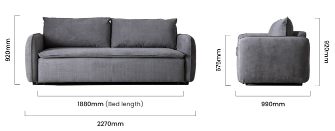 Hudson 3-Seater Sleeper Couch - Slate – Modern Comfort Meets Timeless ...