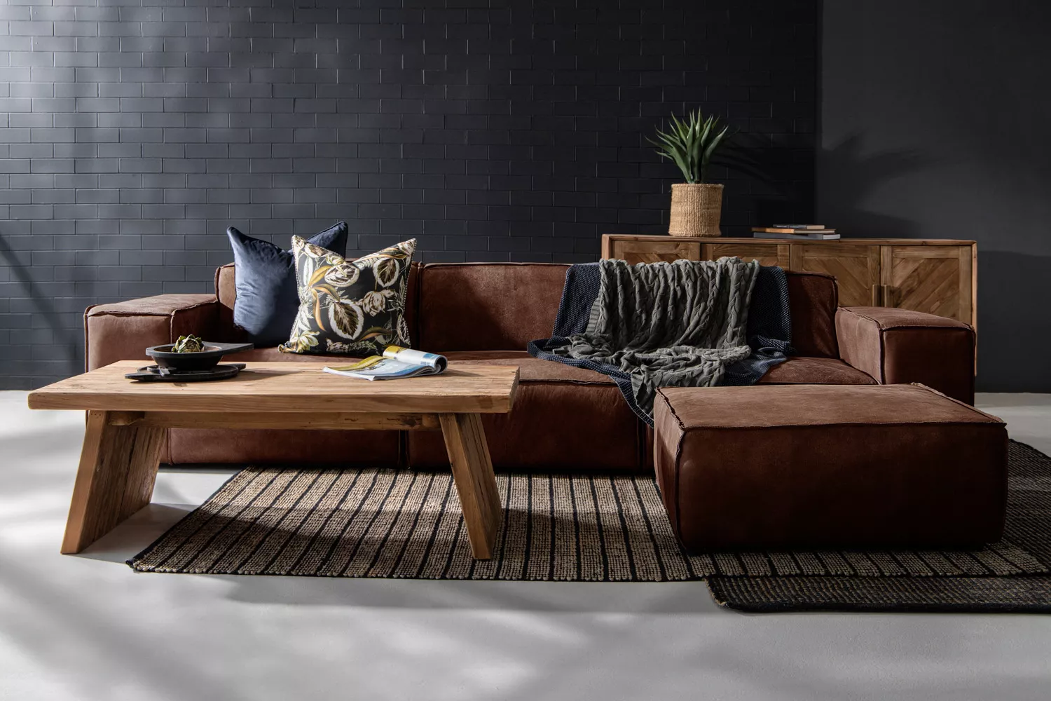 Jagger 3 Seater Leather Couch - Spice | Cielo