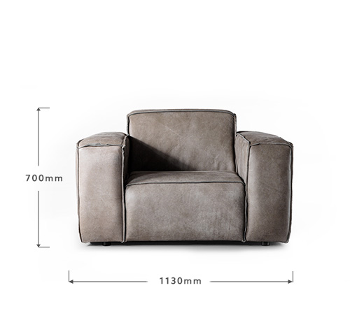 Jagger Leather Armchair - Graphite | Cielo