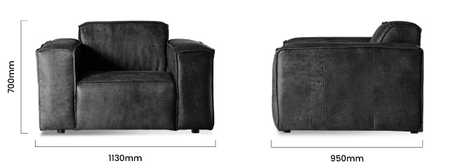 Jagger Leather Armchair - Lead | Cielo