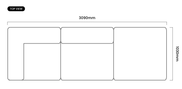 Montclair Modular Open 3-Seater Couch | Cielo
