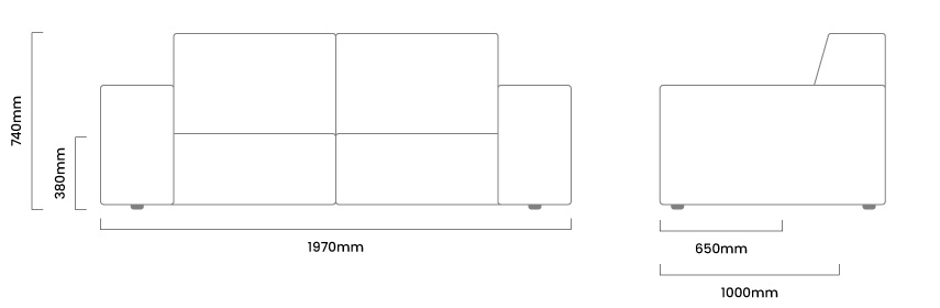 Jagger 2 Seater Leather Couch - Sahara | Cielo