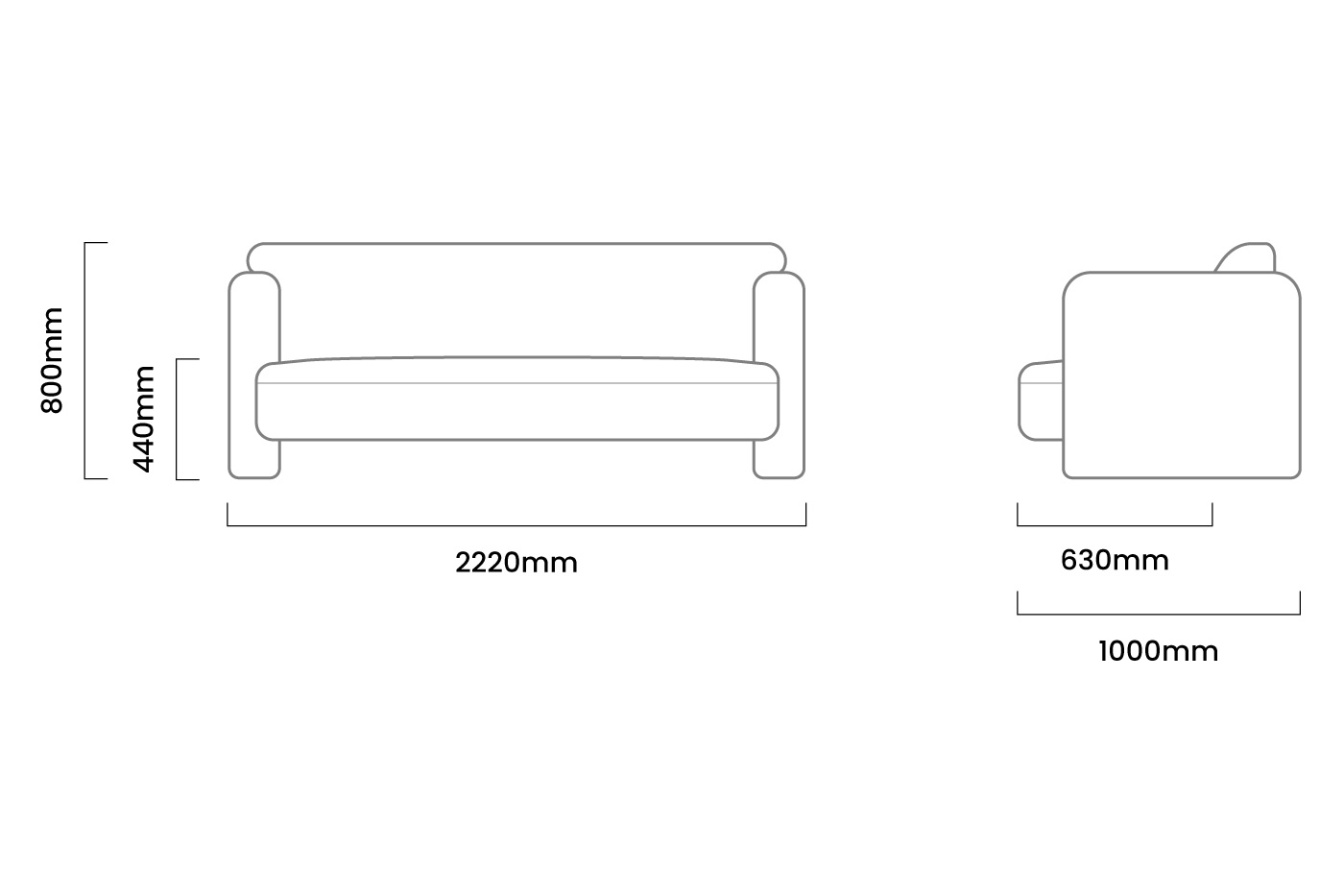 Norvin 3-Seater Couch | Modern Fabric Couch | Cielo South Africa
