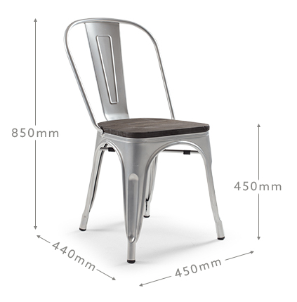 Oslo Metal Dining Chair - Bullet Silver | Cielo