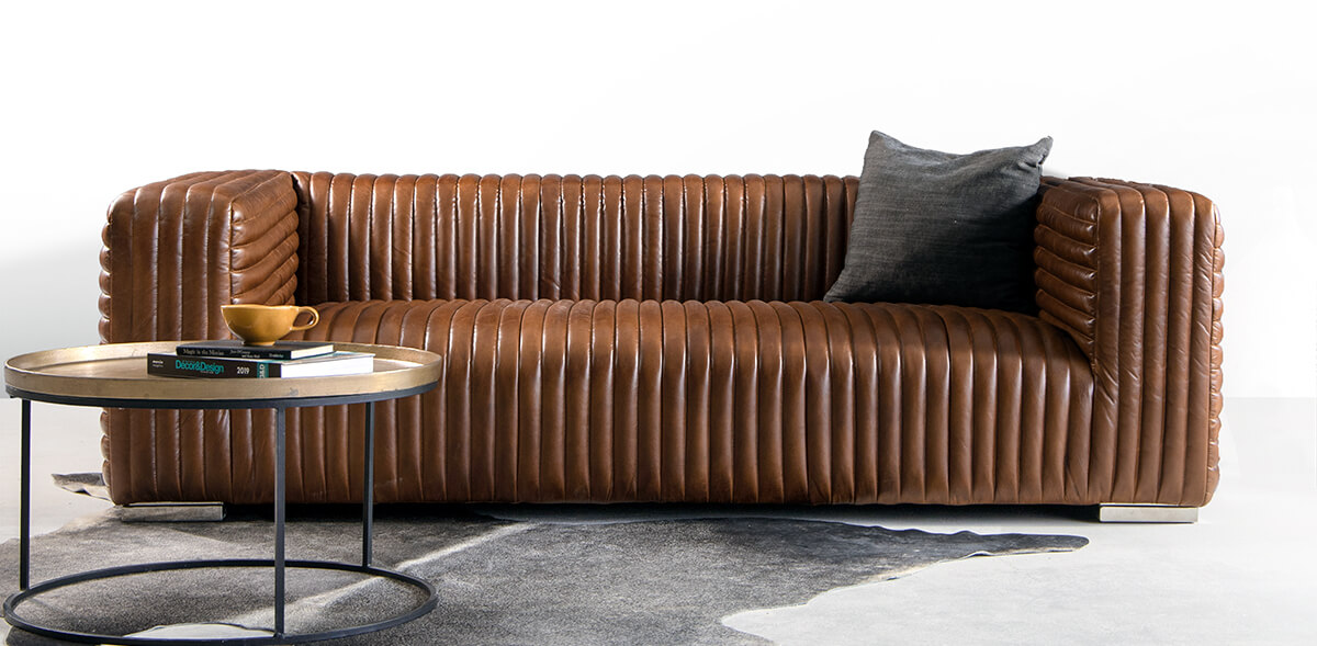 Carson 3 Seater Leather Couch - Brown | Cielo